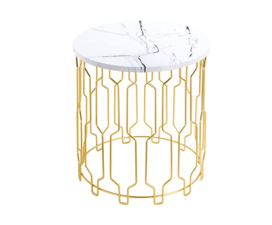 Grace End Table White Marble – tradegoods.co.uk